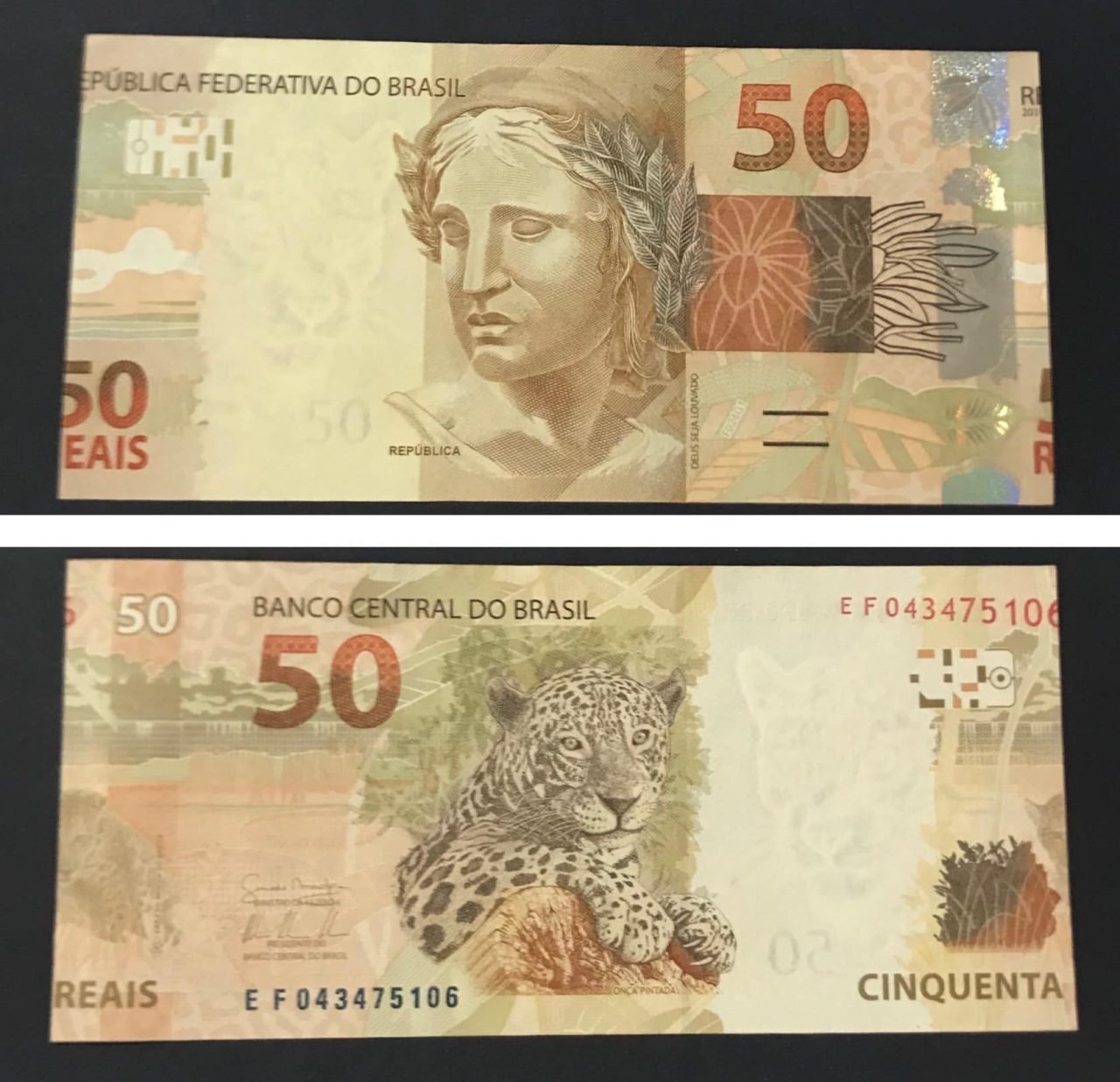 Cédula de 50 Reais Flor de Estampa com Erro de Corte - Nota de Coleção ...