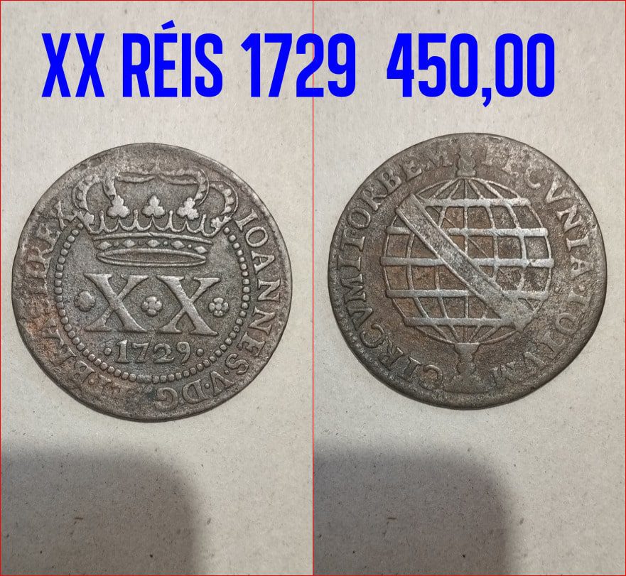 XX réis 1729 - Casa do Colecionador