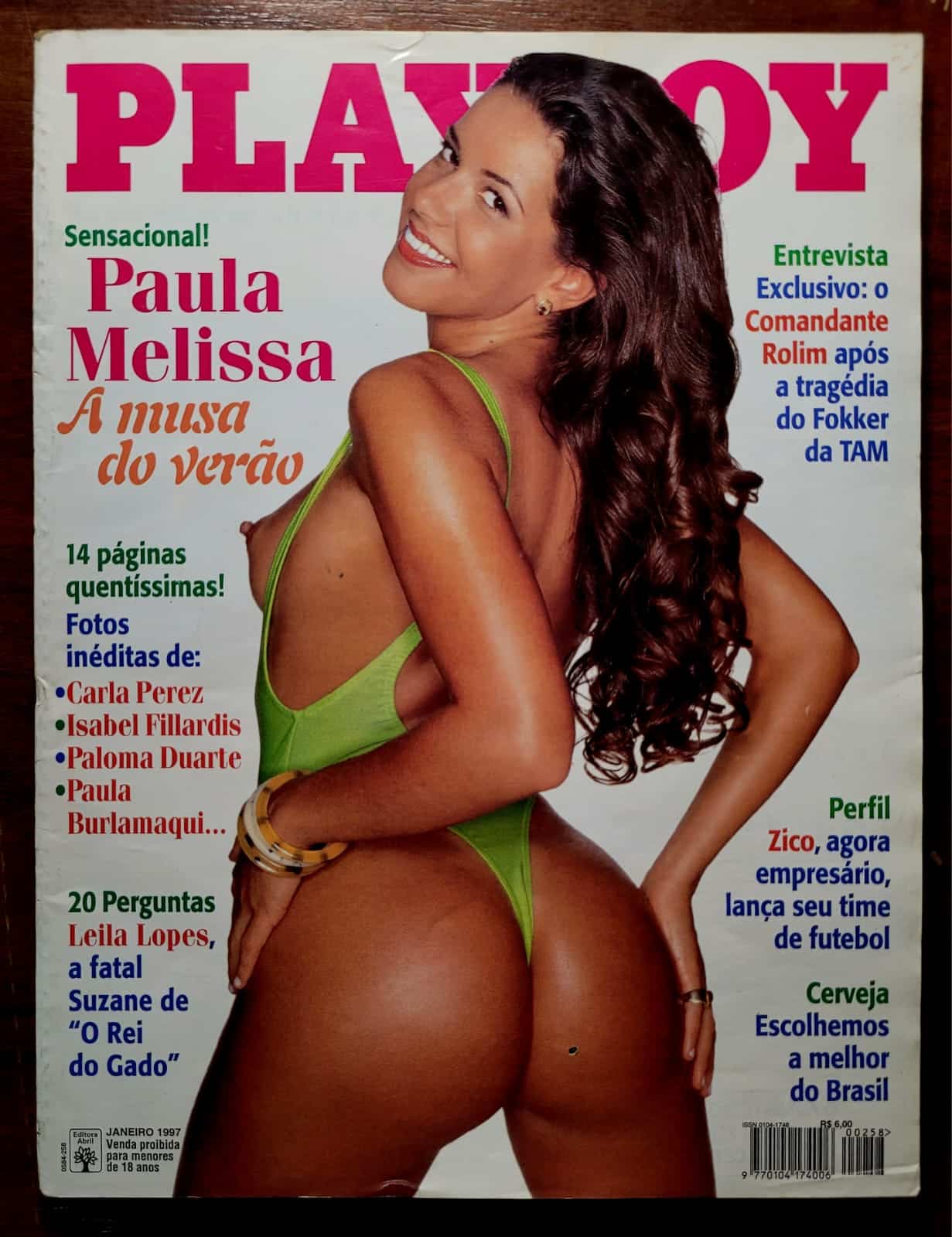 Playboy Nº 258 - Paula Melissa (Revista Com Pôster) Janeiro 1997