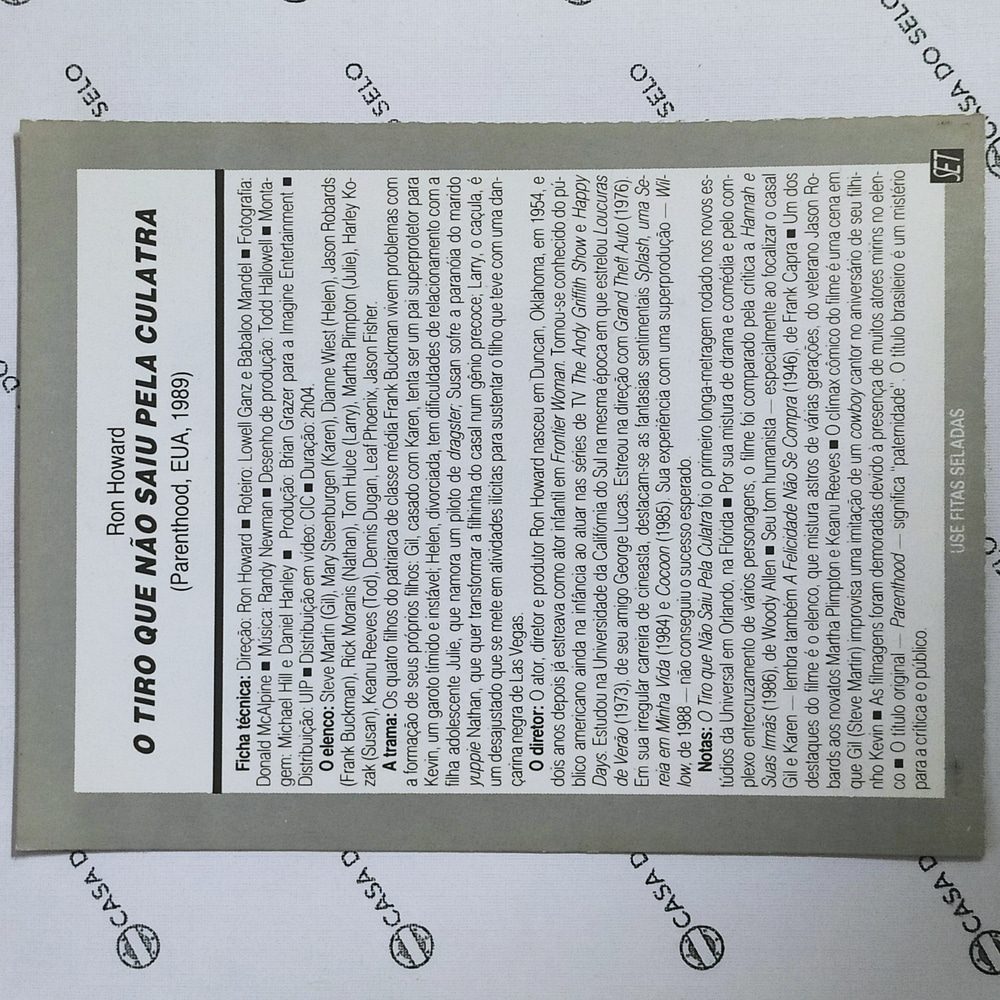 O Tiro Que Não Saiu Pela Culatra (1989) - Ficha Técnica - SET-162 ...