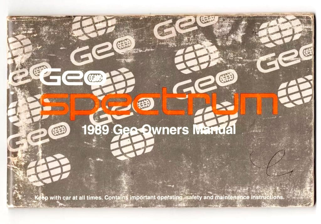 Manual Do Proprietario Chevrolet Geo Spectrum 1989
